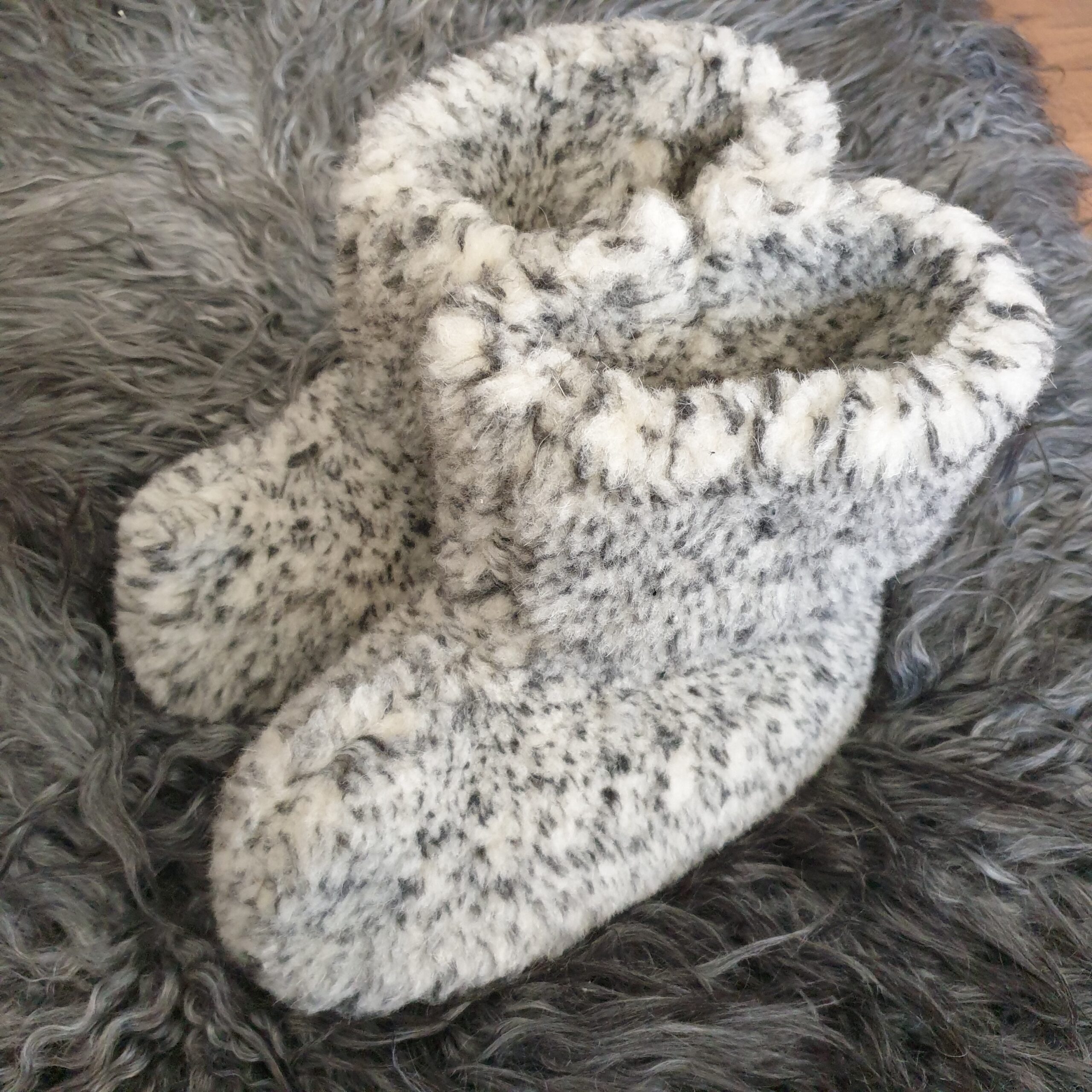 Wollen Pantoffels grijs gemeleerd